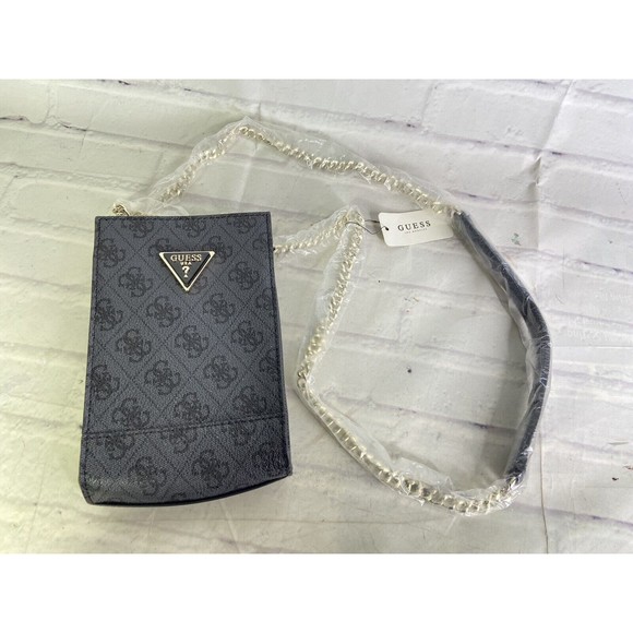 Guess | Bags | Guess Black Gray Signature Monogram Logo Small Crossbody ...